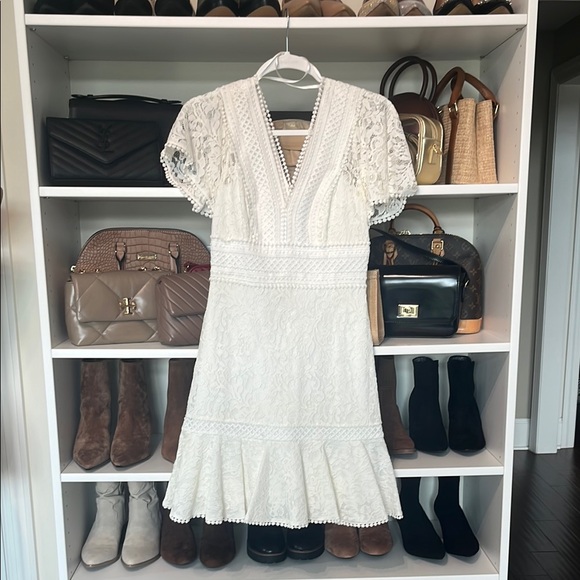 Eliza J | Dresses | Eliza J White Lace Midi Dress | Poshmark